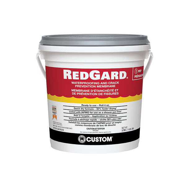RedGard Waterproofing & Crack Prevention Membrane – 3.78 L, 100 sq. ft ...