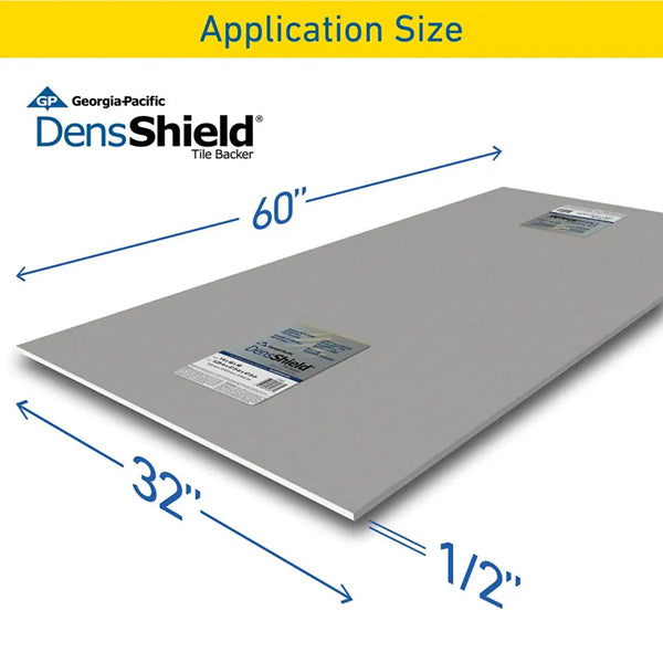 DensShield 1/2 in. x 32 in. x 60 in. Tile Backer Board – Secure Flooring