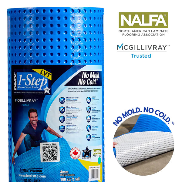 DMX 1-Step 2.0 – Basement Subfloor Moisture Barrier Underlayment Roll ...