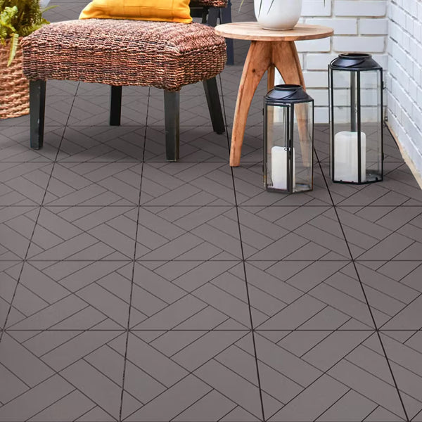 Easy Tile Shadow Interlocking Parquet Deck Tiles 12" x 12" (6-Pack ...